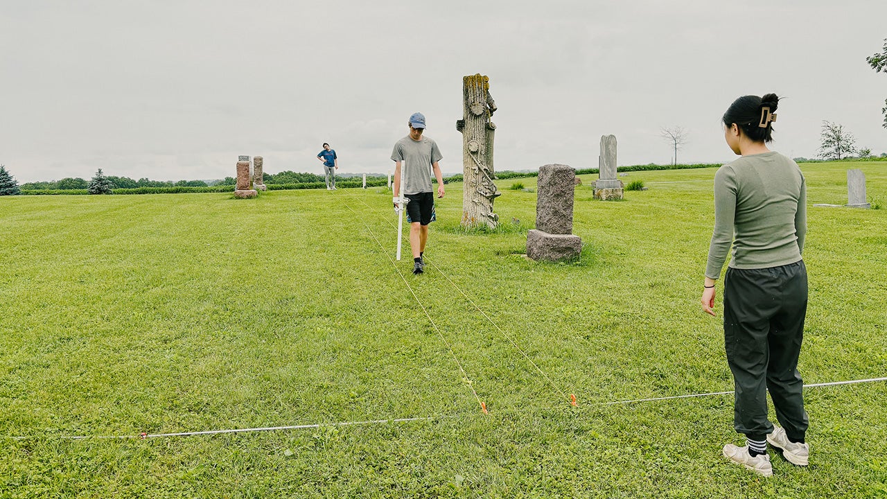 Anthropology students use remote sensing technology to locate unmarked ...